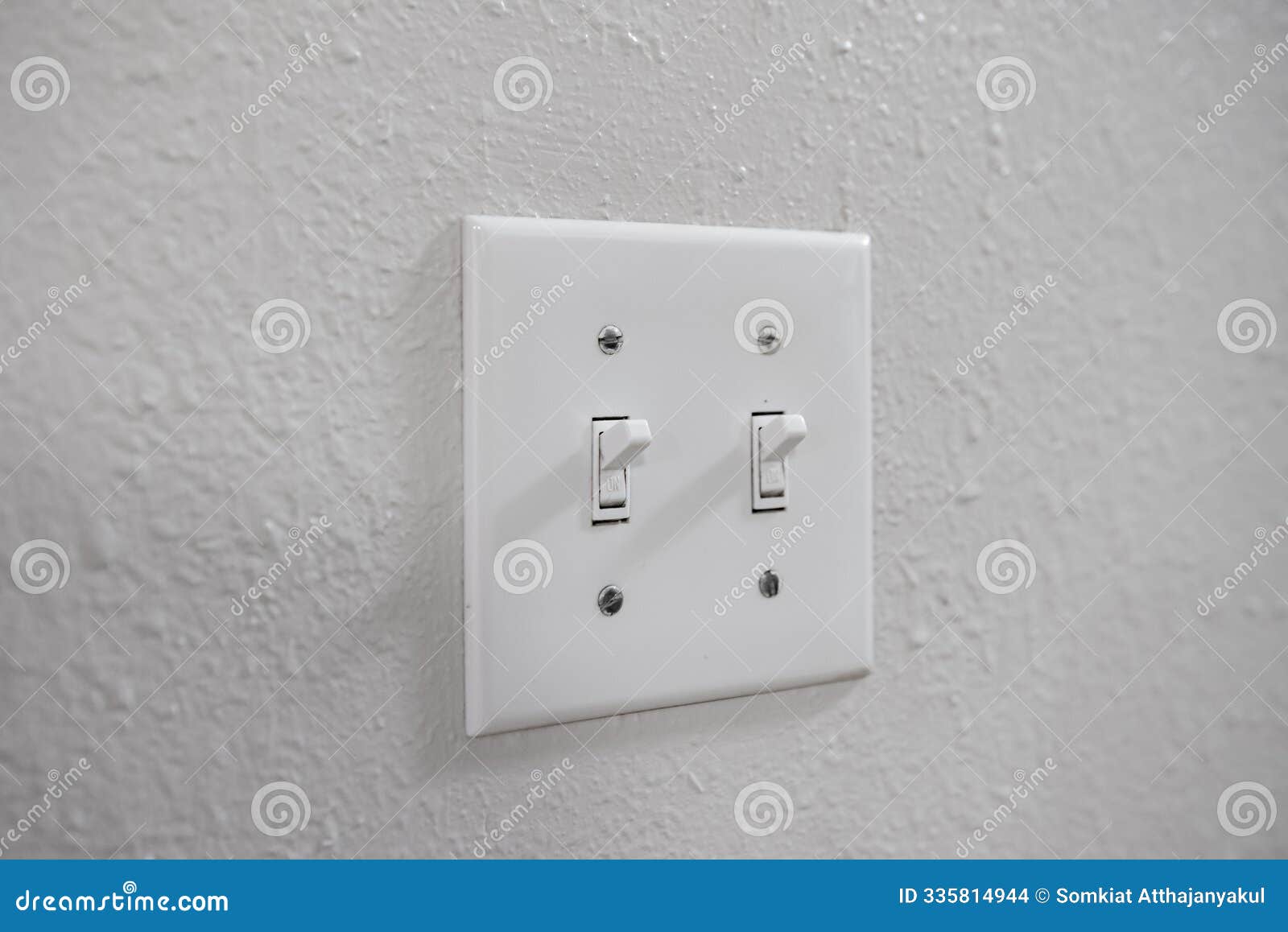 Double Light Switch on and Off Electrical New Build Construction. Stock ...