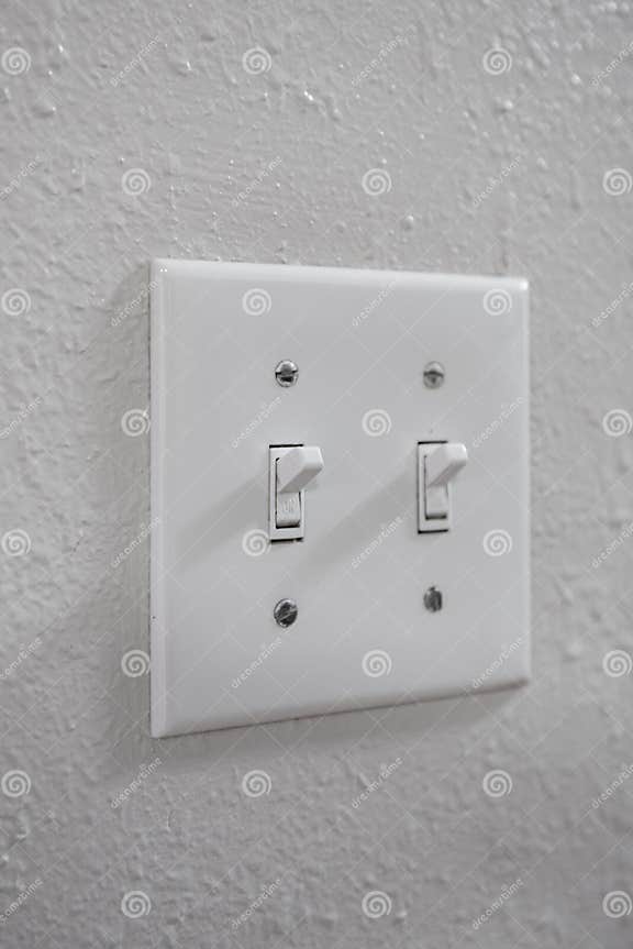 Double Light Switch on and Off Electrical New Build Construction. Stock ...