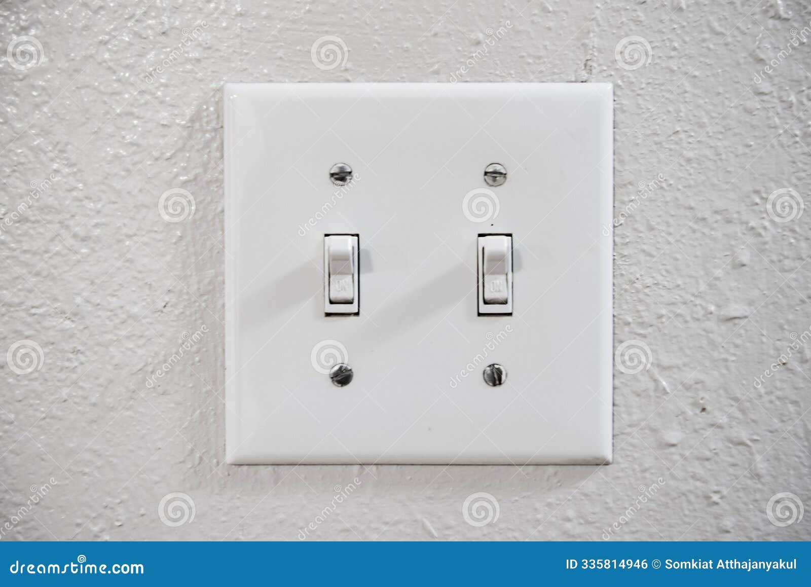 Double Light Switch on and Off Electrical New Build Construction. Stock ...