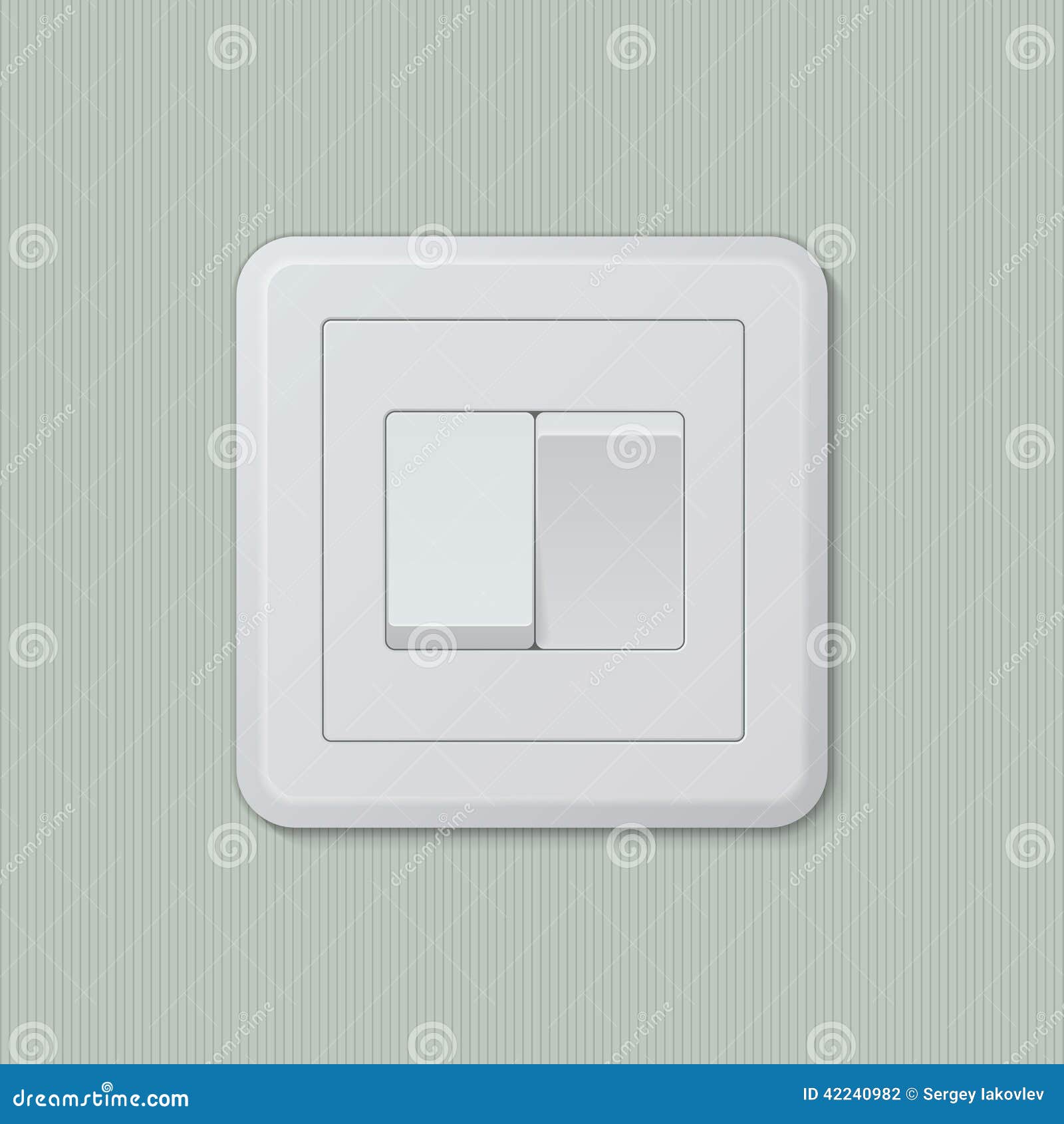 Double Light Switch Mockup Isolated On White Background Vector ...