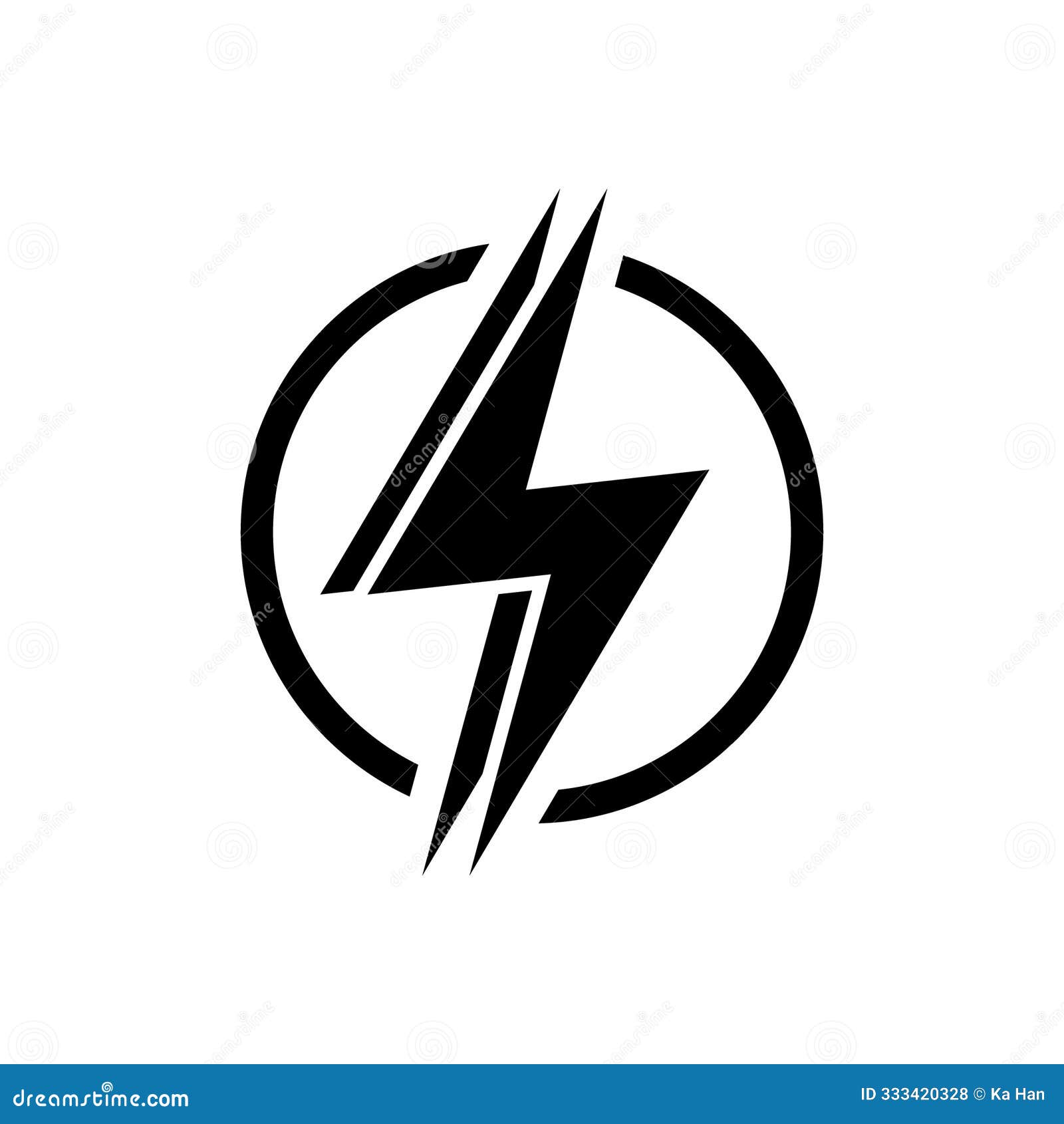 Double Lightning Icon Isolated on White Background. Thunder Bolt, Flash ...