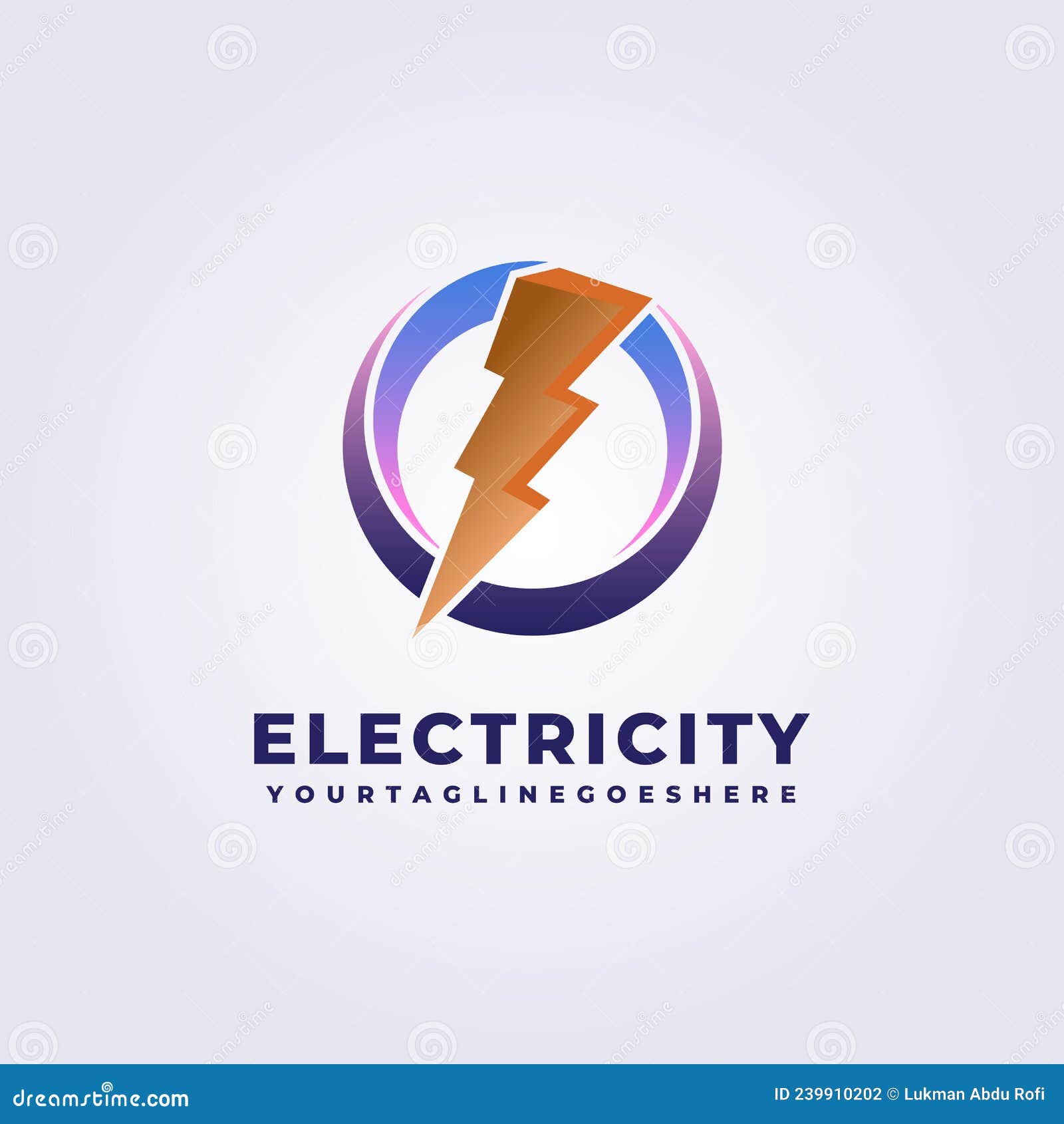 Double Lightning Volt 3D Ring Red and Blue Logo Vector Illustration ...