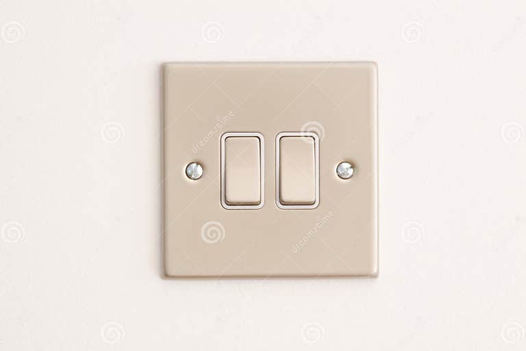 Double Lightswitch on a White Wall Stock Photo - Image of power ...