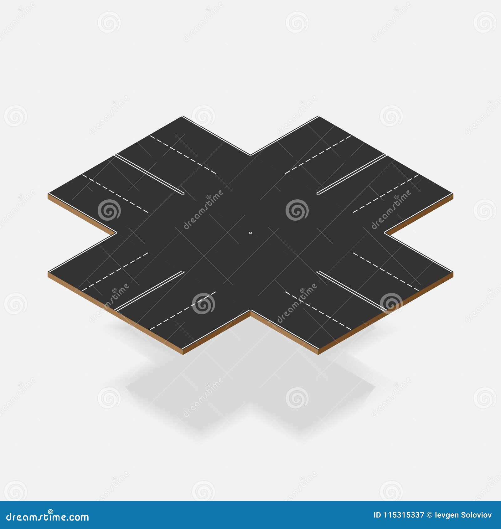 Double Line Crossroad Isometric Element Stock Vector - Illustration of ...