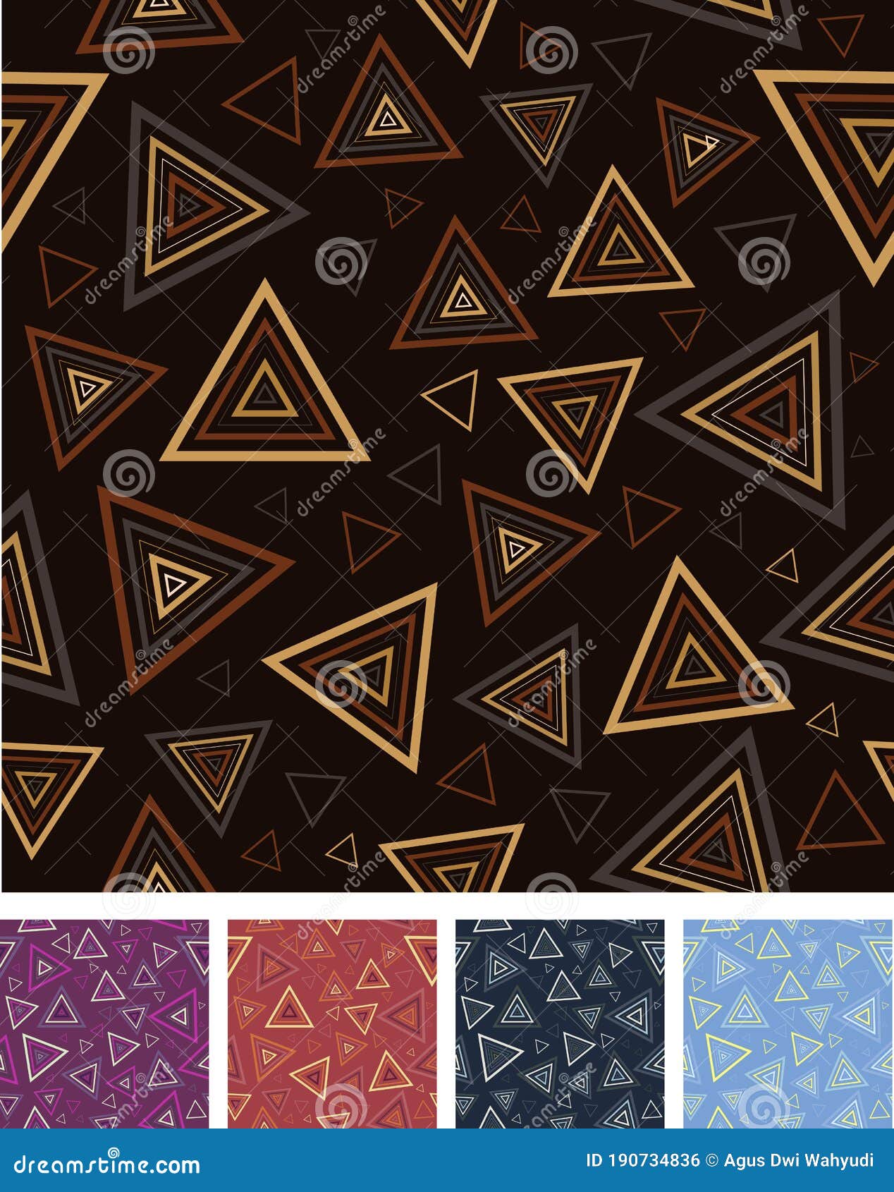 Double Lines Triangle Seamless Pattern with Colour Variations. Stock ...