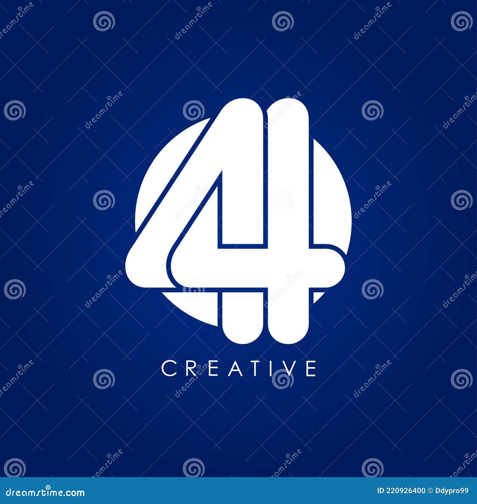 Double `44` Logo. the Design Consists of only One Continuous Line that ...