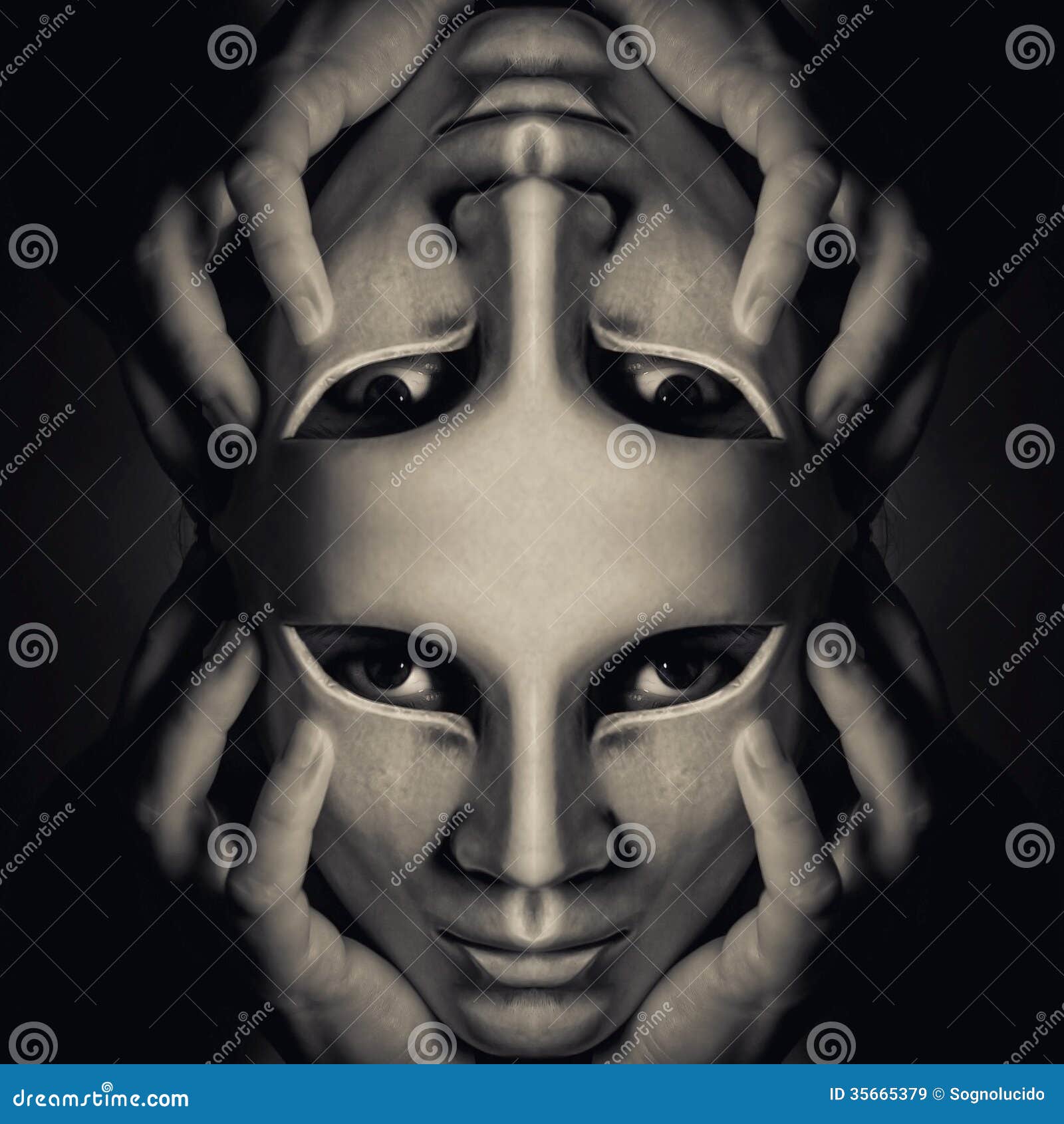 Double mask stock image. Image of face, identity, dress - 35665379