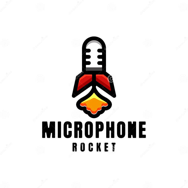 Microphone and rocket stock vector. Illustration of microphone - 215655995