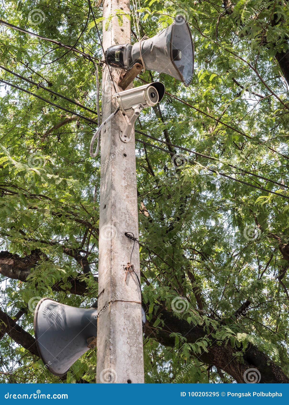 Double Megaphone and Moden Cctv. Stock Image - Image of audio, loud ...
