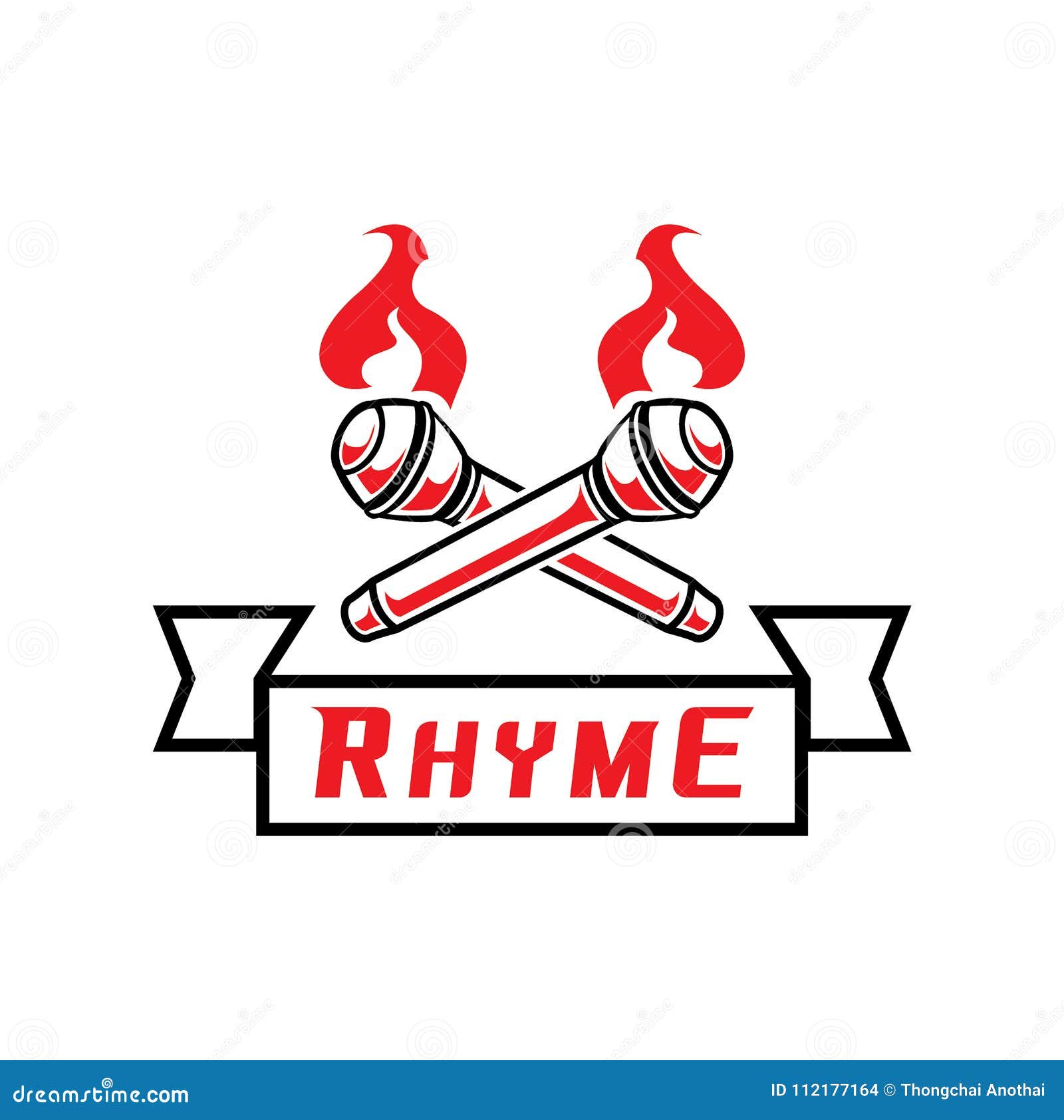 Double Microphone with Fire Vector Illustration Stock Vector ...