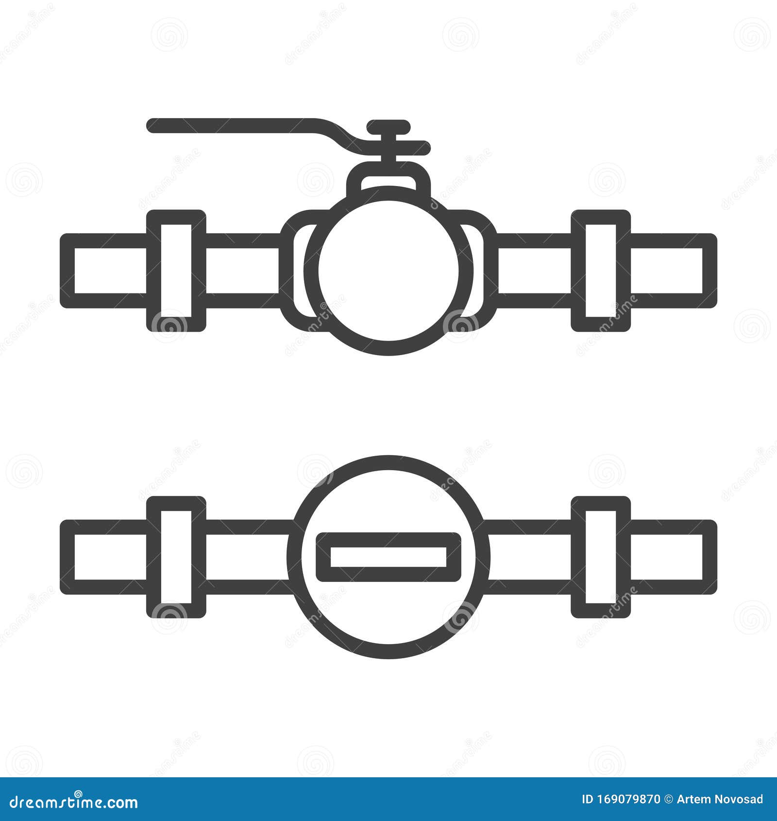 Double Minimalistic Icon of Water Meter and Tap. Isolated Vector on a ...