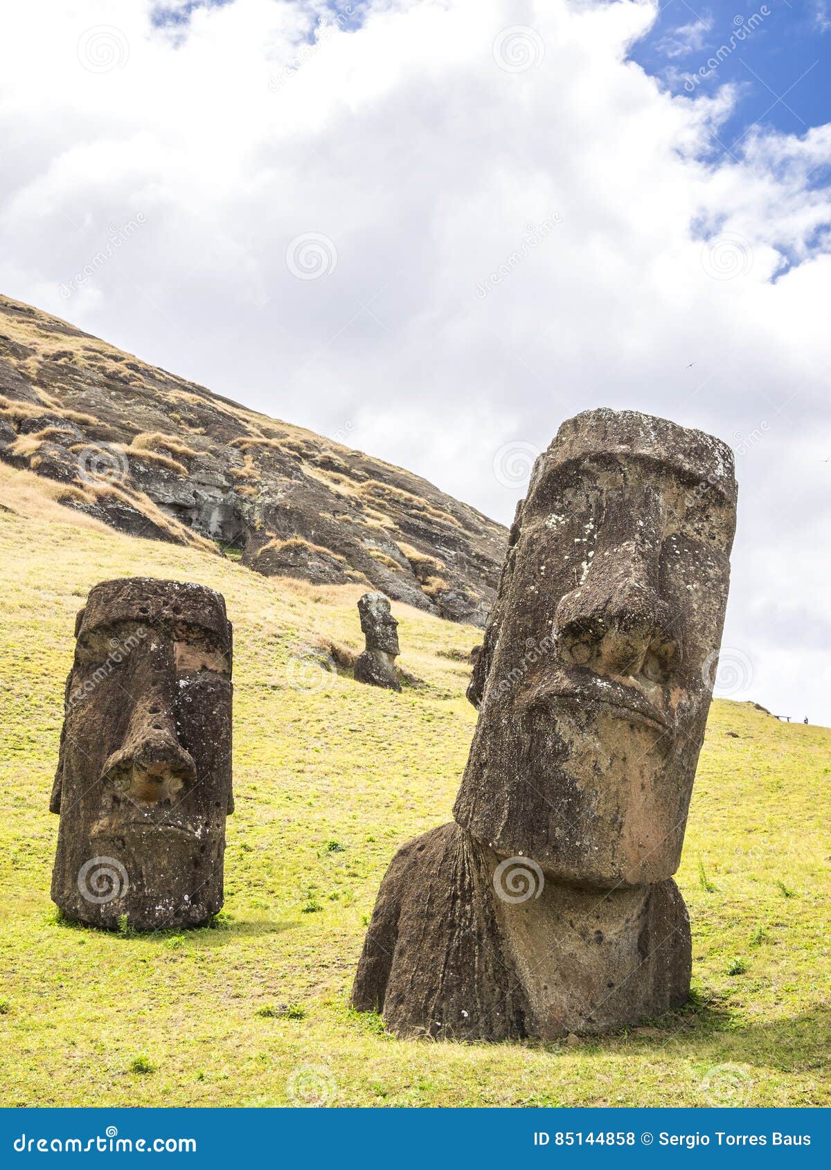 Double Moai heads stock photo. Image of pascua, chile - 85144858