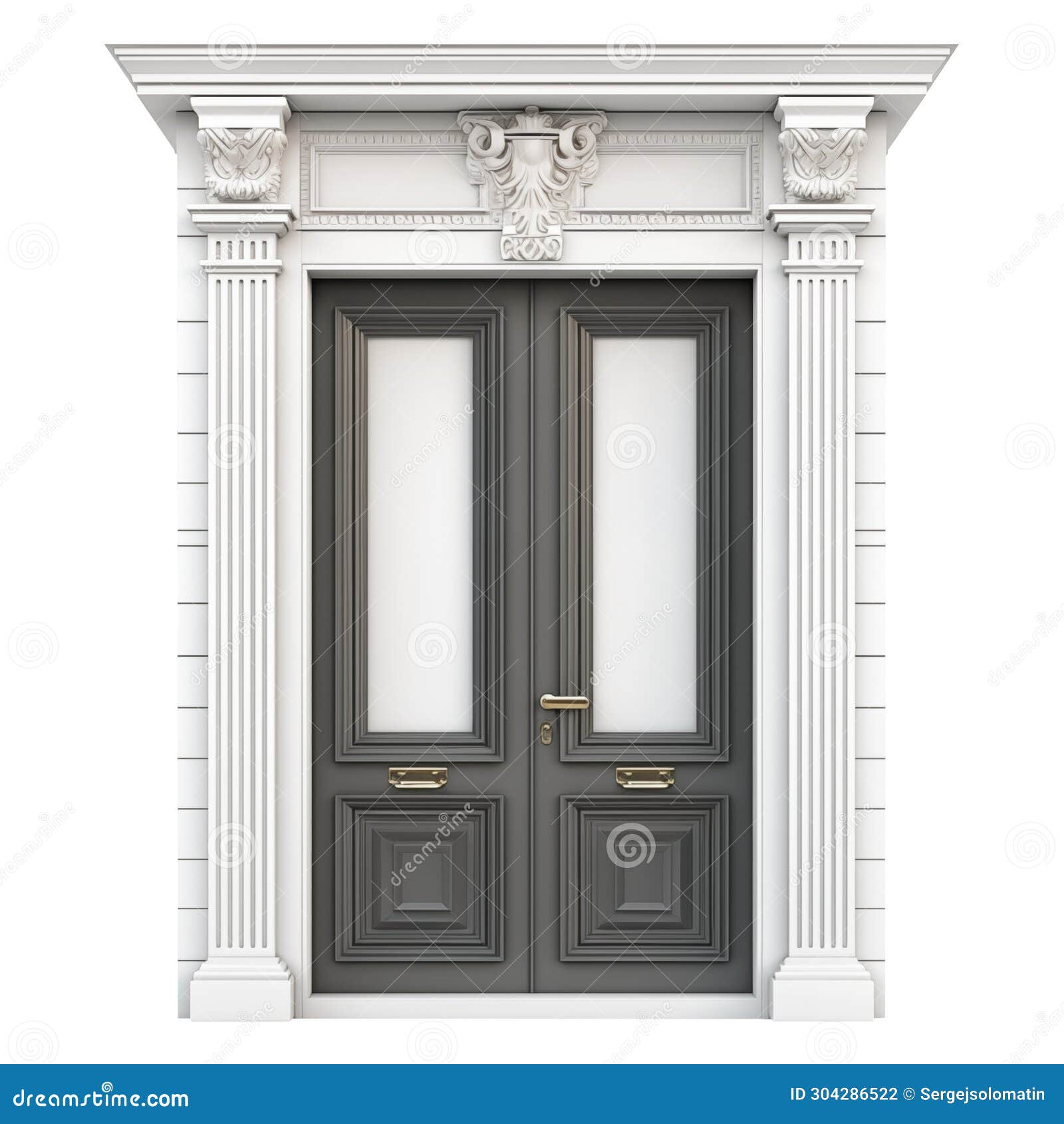 Double Modern Doors Isolated on a Transparent or White Background ...