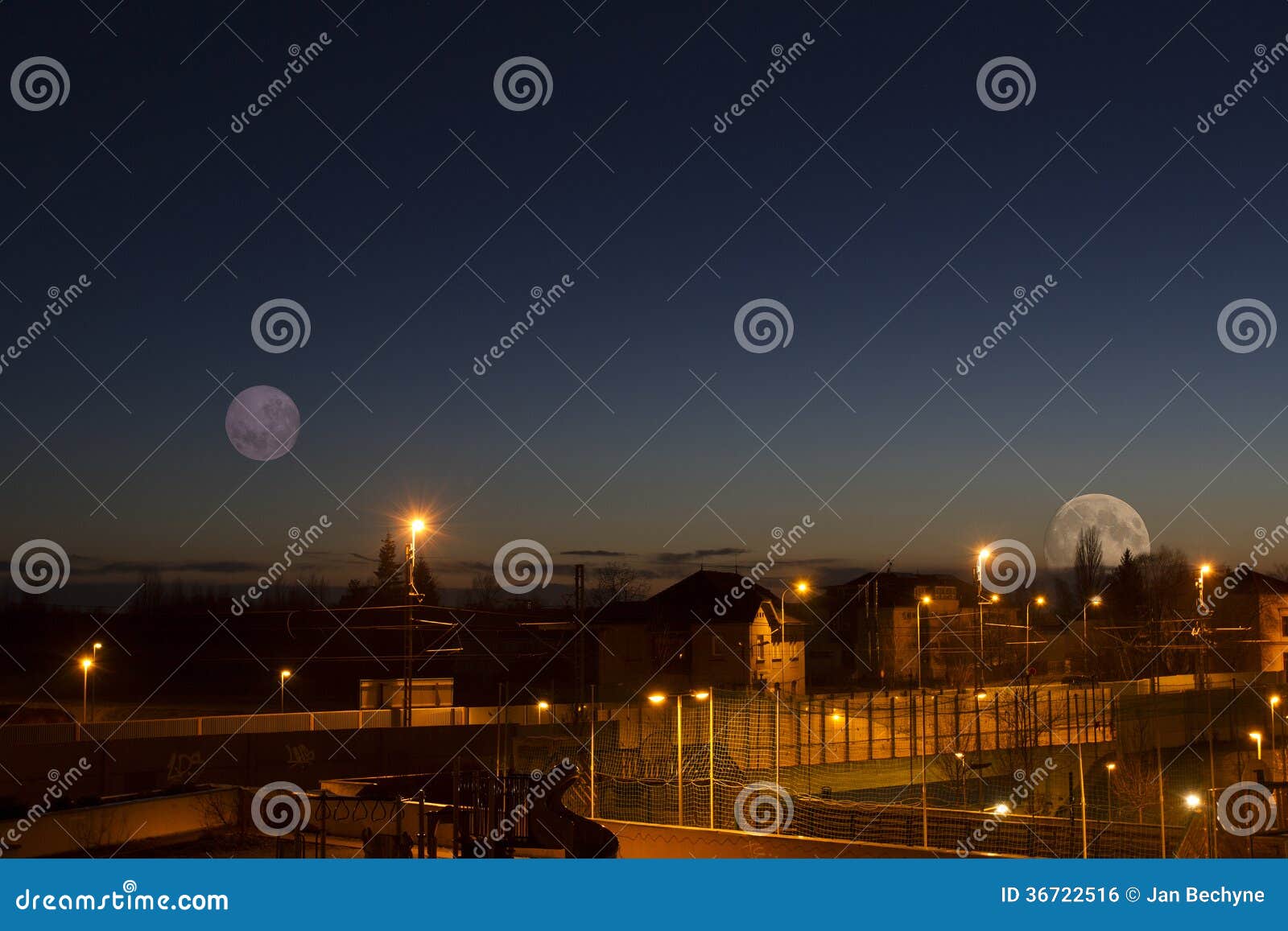 Double moon stock photo. Image of silence, dark, summer - 36722516