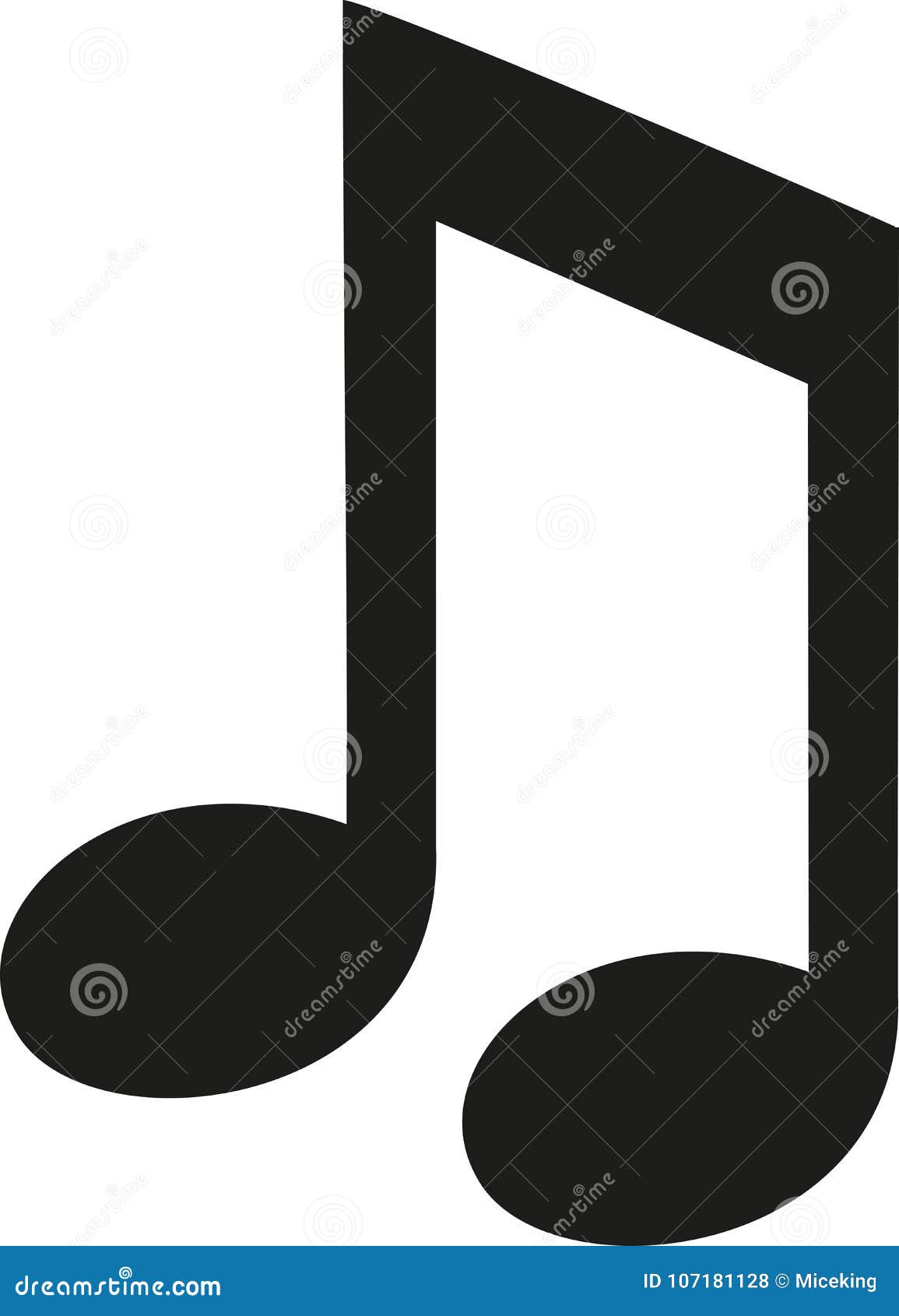 Double note with bar stock vector. Illustration of sound - 107181128