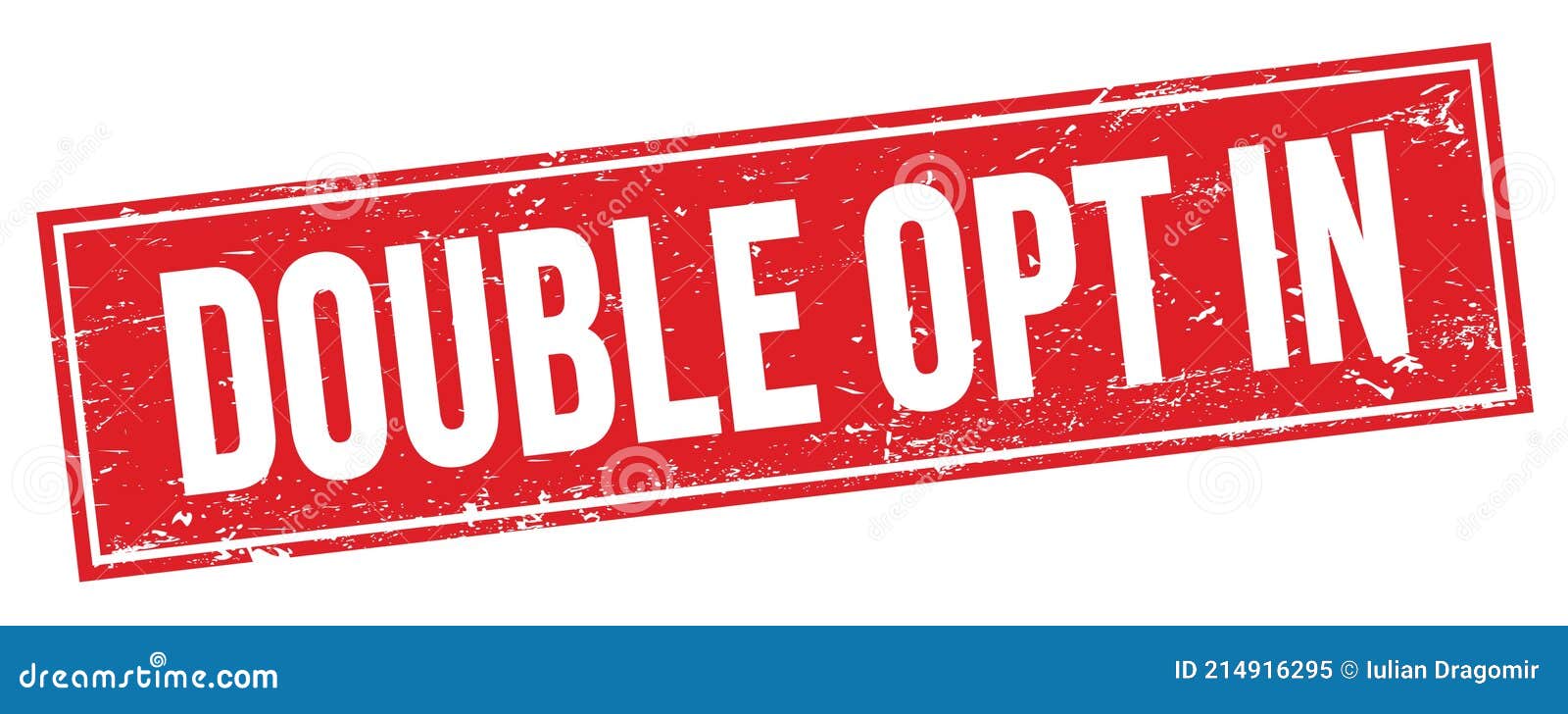 DOUBLE OPT in Text on Red Grungy Rectangle Stamp Stock Illustration ...