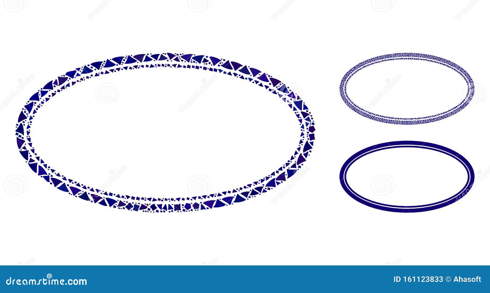 Double Oval Frame Mosaic Icon of Trembly Pieces Stock Vector ...