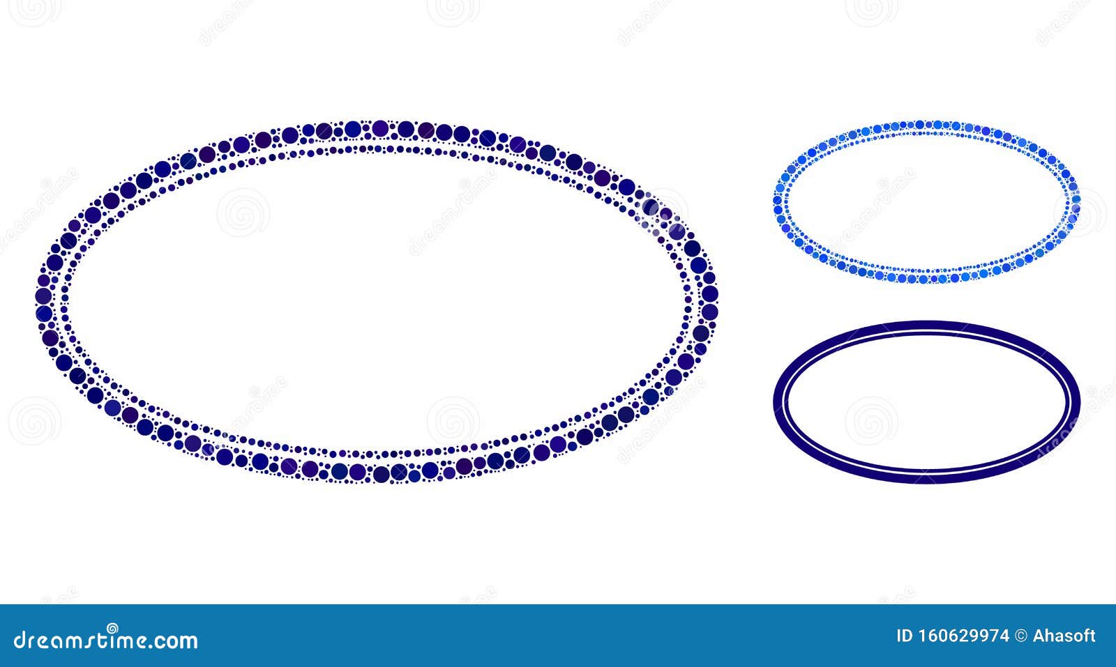 Double Oval Frame Mosaic Icon of Circle Dots Stock Vector ...