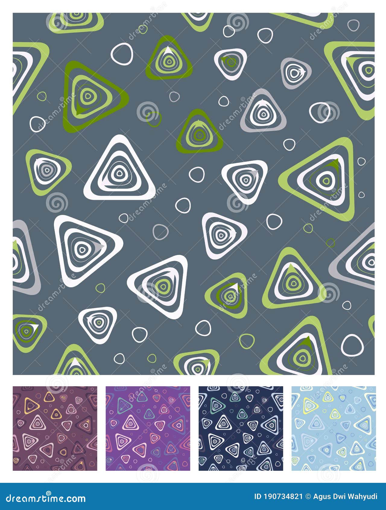 Double Oval Triangle Line Seamless Pattern with Colour Variations ...