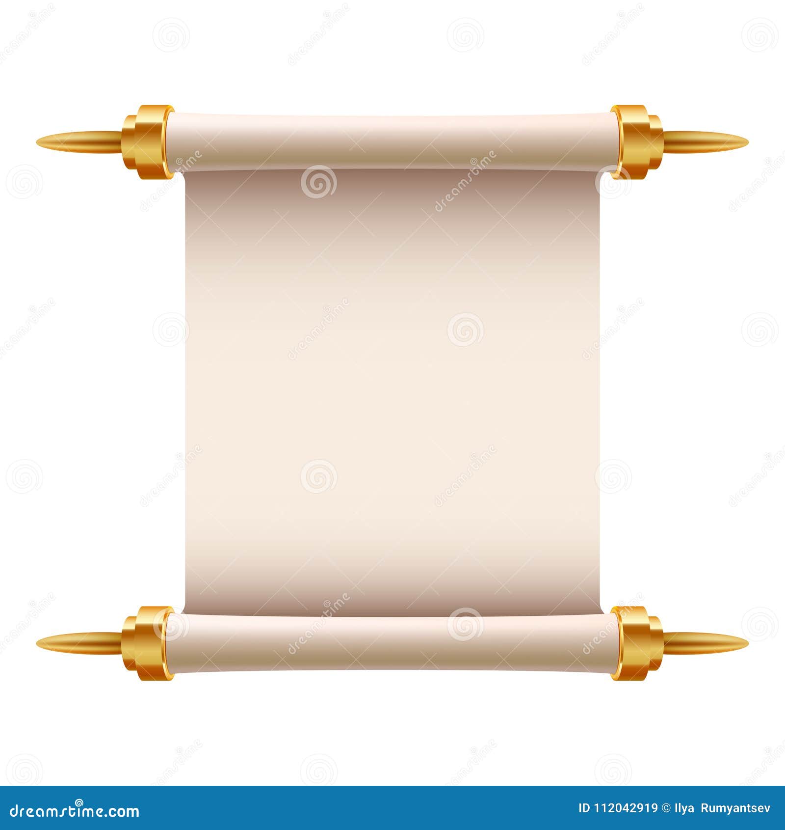 Double Paper Scroll with a Golden Handle Stock Vector - Illustration of ...