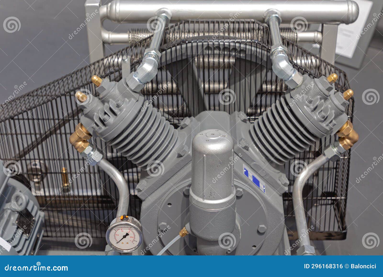 Double Piston Air Compressor Stock Photo - Image of power, industry ...