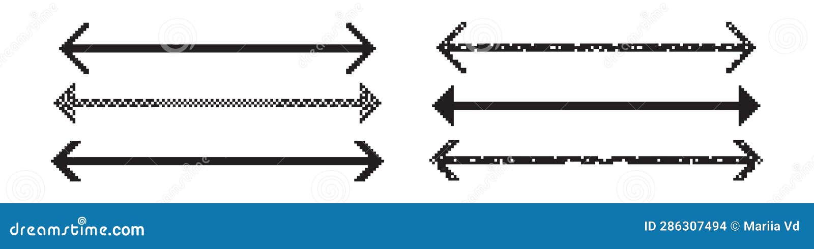 Double Pixel Art Long Straight Line Arrow Vector Icon. Simple Thin ...