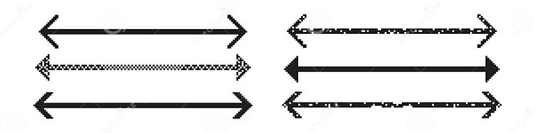 Double Pixel Art Long Straight Line Arrow Vector Icon. Simple Thin ...