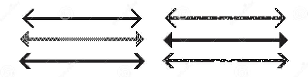 Double Pixel Art Long Straight Line Arrow Vector Icon. Simple Thin ...