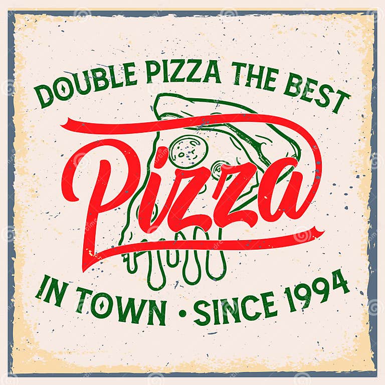 Double Pizza the Best Pizza Logo Design Stock Illustration ...