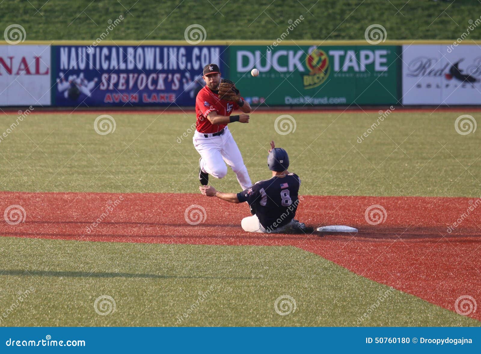 Double play Baseball editorial image. Image of competitor - 50760180