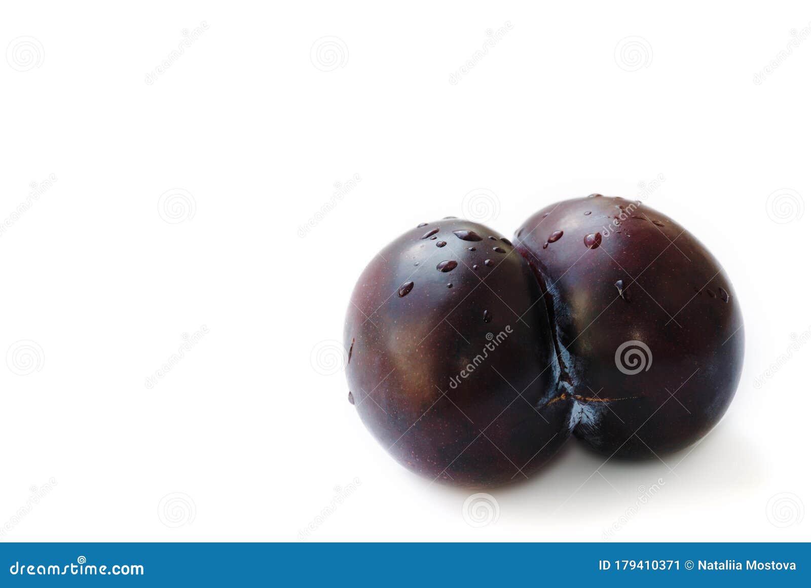 Double Plum in the Shape of Buttocks Isolated on White Background Stock ...