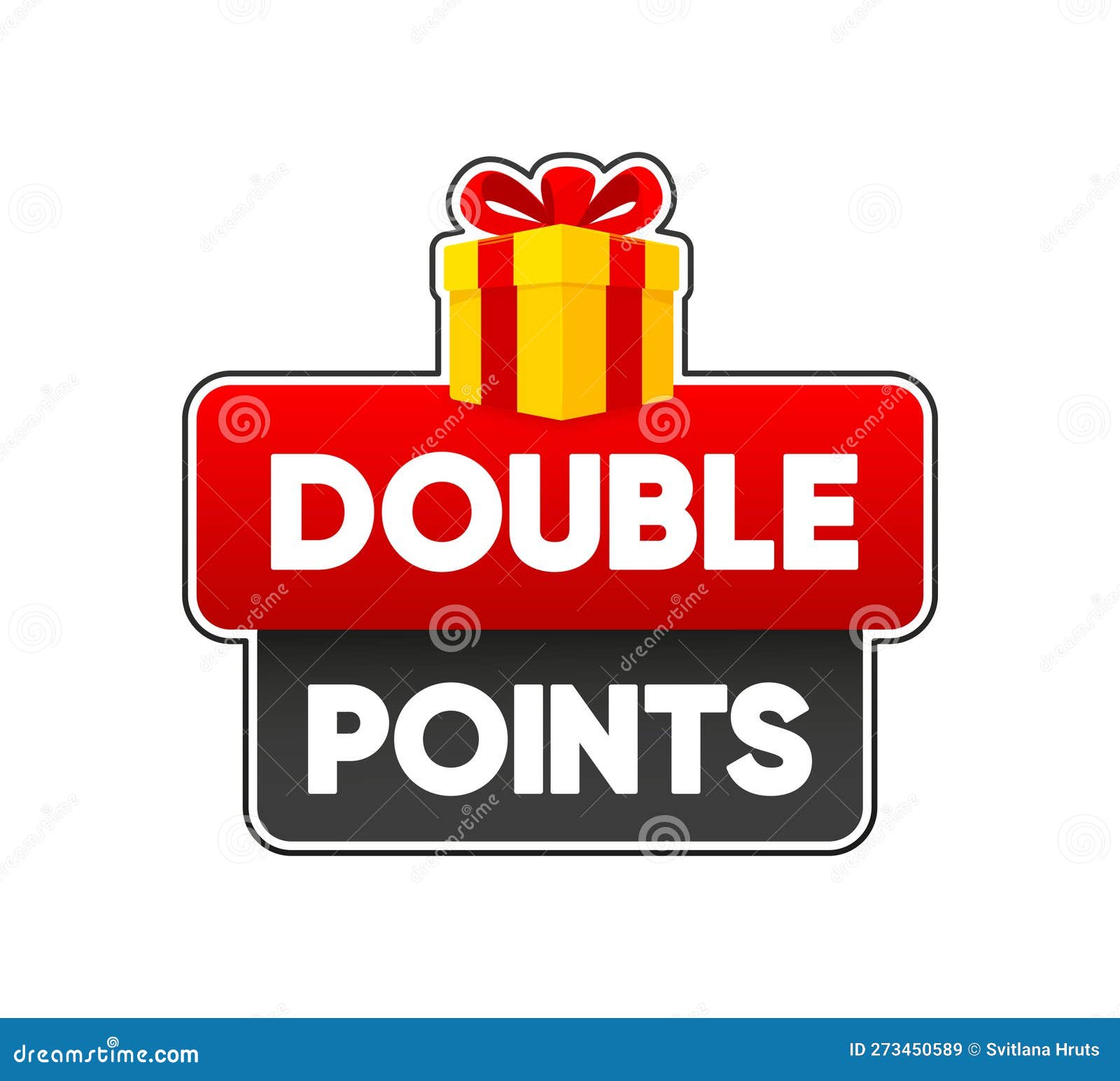 Double Points. Flat Banner with Red Double Prize. Promotion Design ...