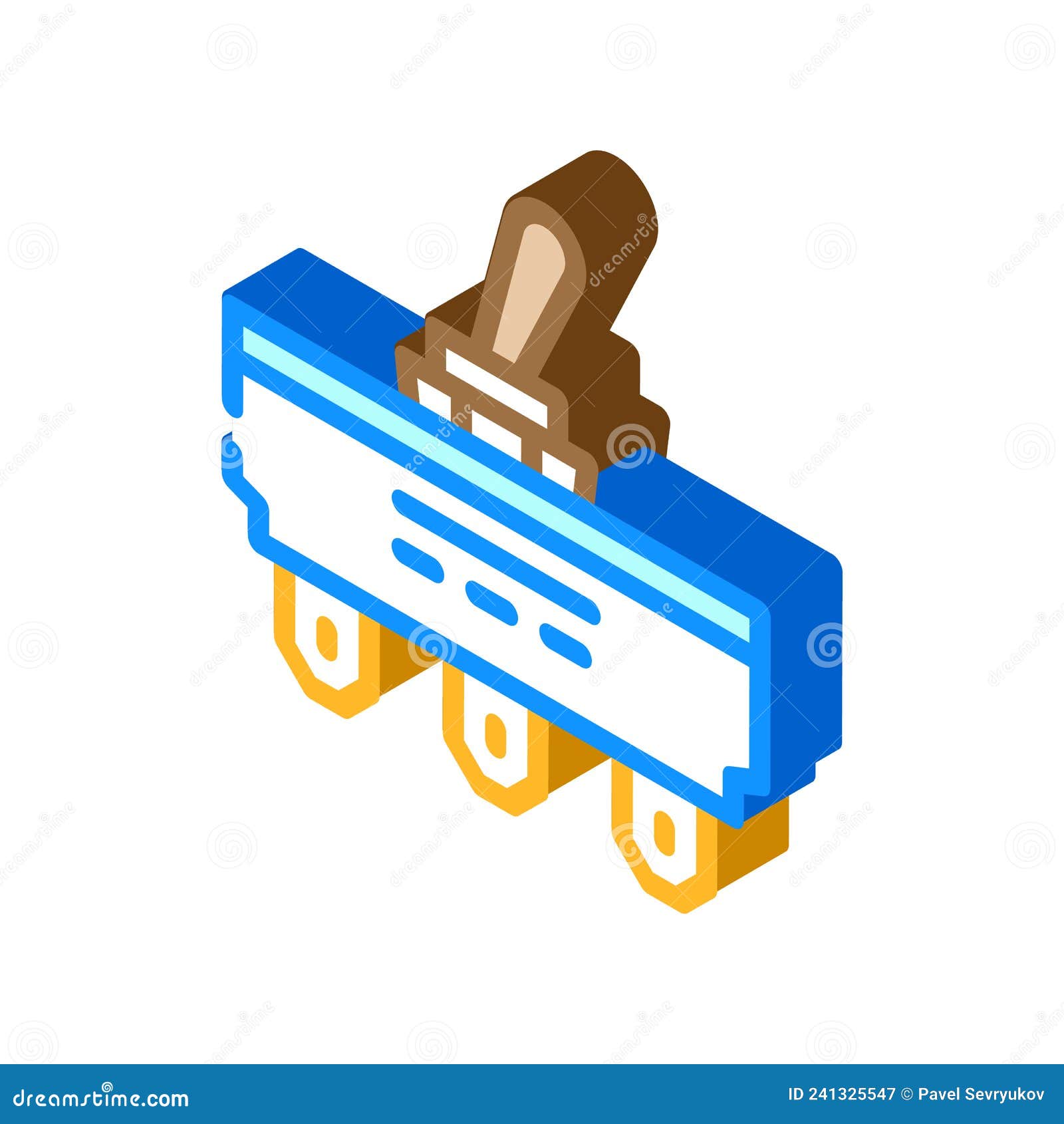 Double Pole Single Throw Switch Electronic Part Isometric Icon Vector ...