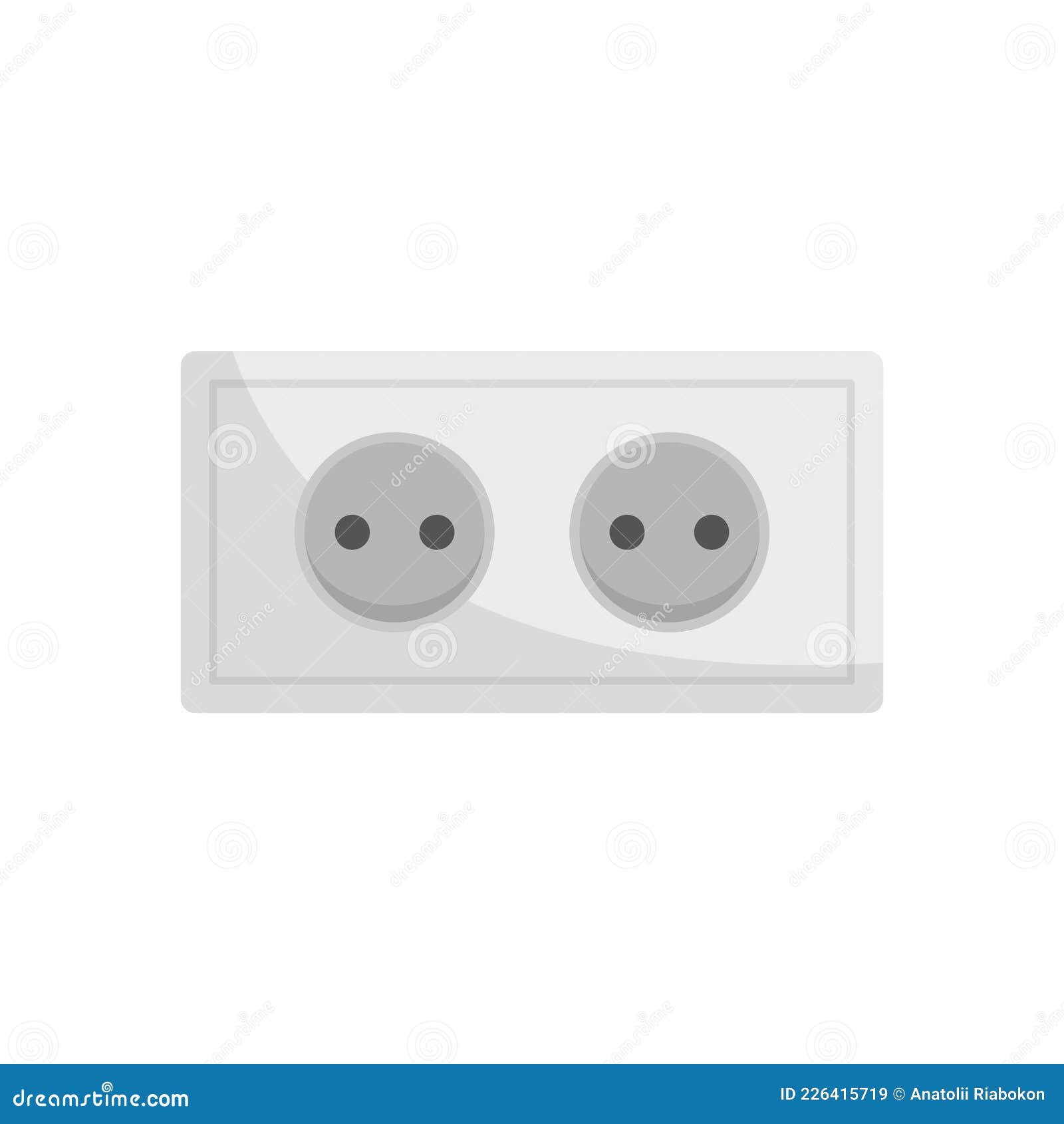 Double Power Socket Icon Flat Isolated Vector Stock Vector ...