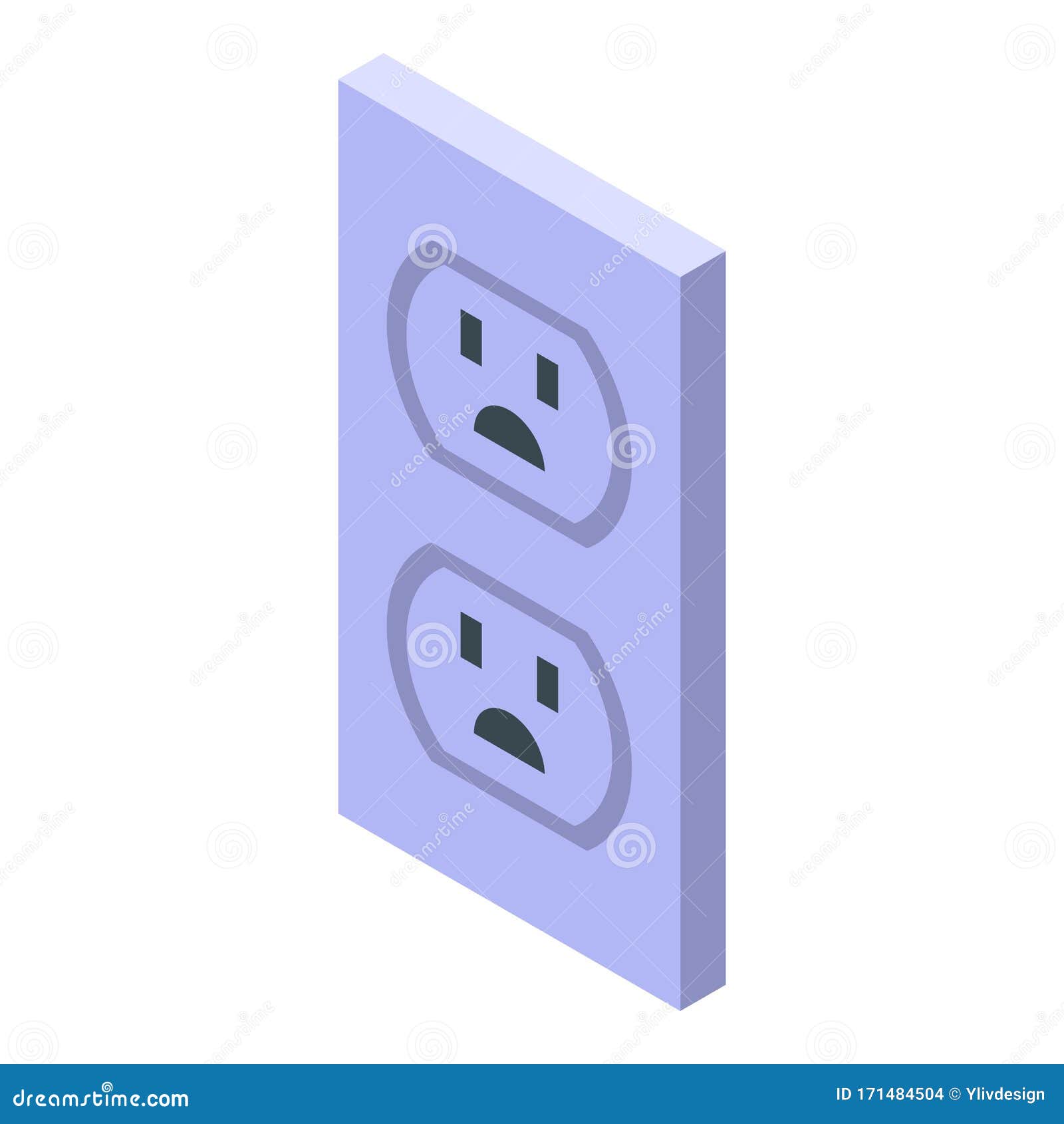 Double Power Socket Icon, Isometric Style Stock Vector - Illustration ...