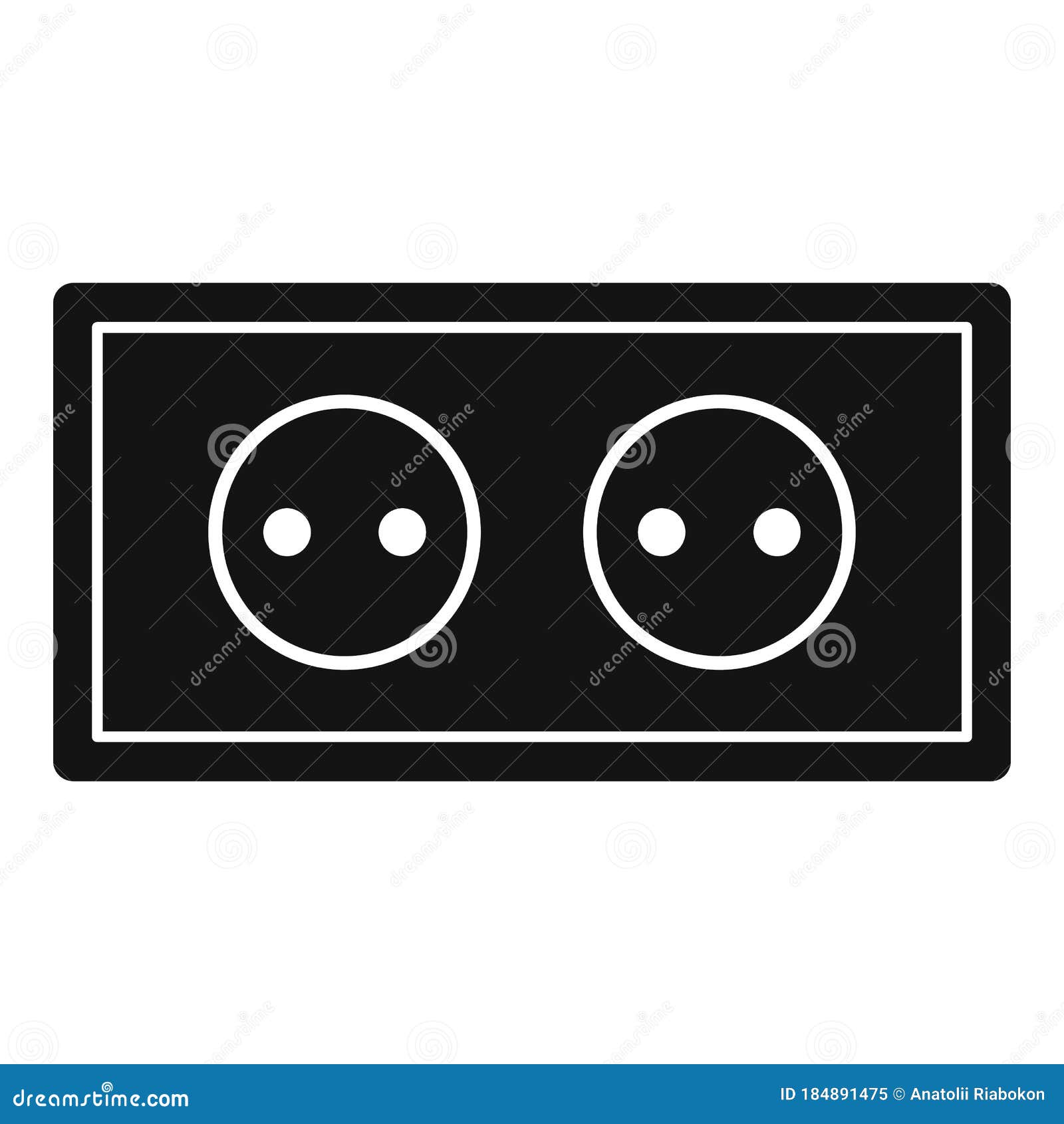 Double Power Socket Icon, Simple Style Stock Vector - Illustration of ...