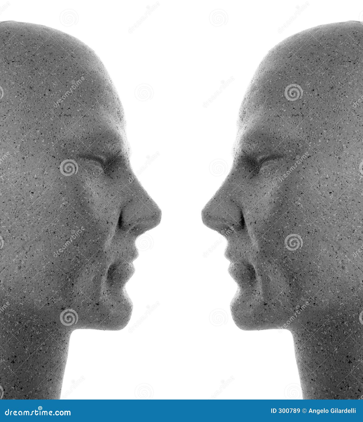 Double Profile Facing Each Other Stock Illustration - Illustration of ...