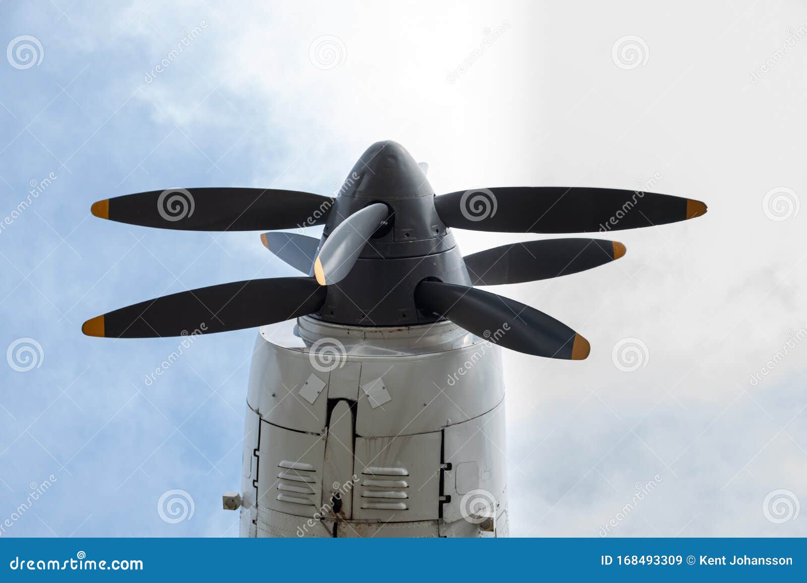 Double Propeller on Aircraft Stock Image - Image of double, force ...