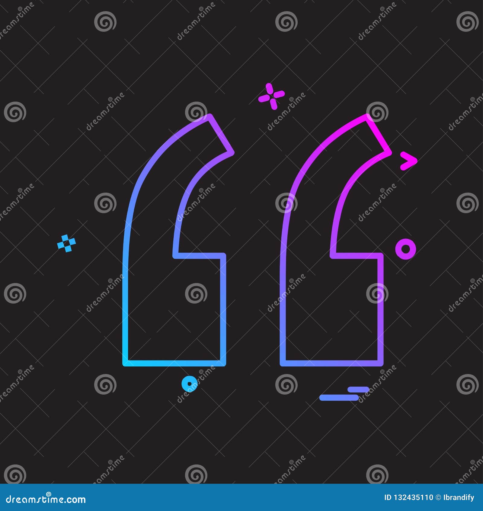 Double Quotes Icon Design Vector Stock Vector - Illustration of circle ...