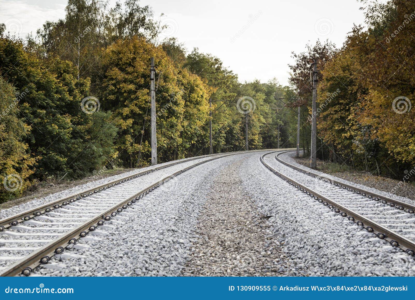 Double rail track stock image. Image of transportration - 130909555