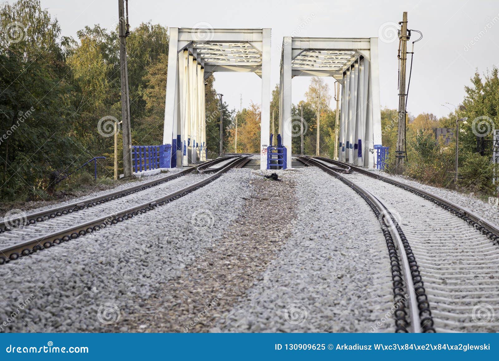 Double rail track stock image. Image of railway, rail - 130909625