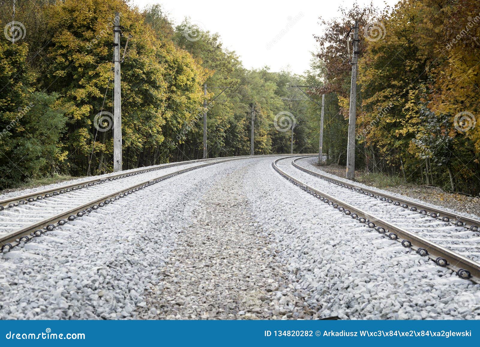 Double rail track stock photo. Image of train, rail - 134820282