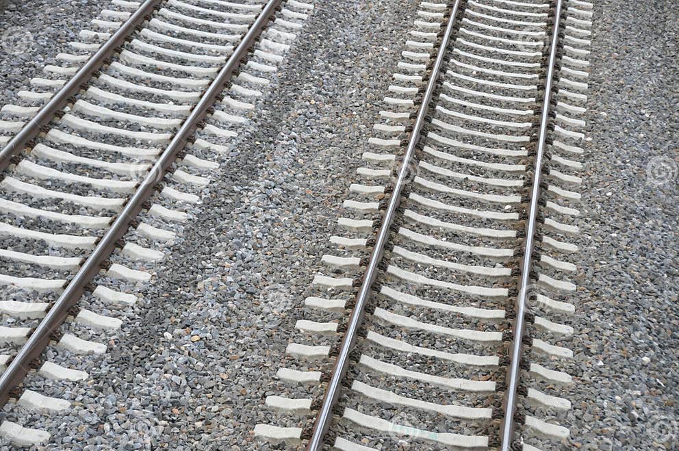 Double railroad track stock photo. Image of railway, sleepers - 8708110