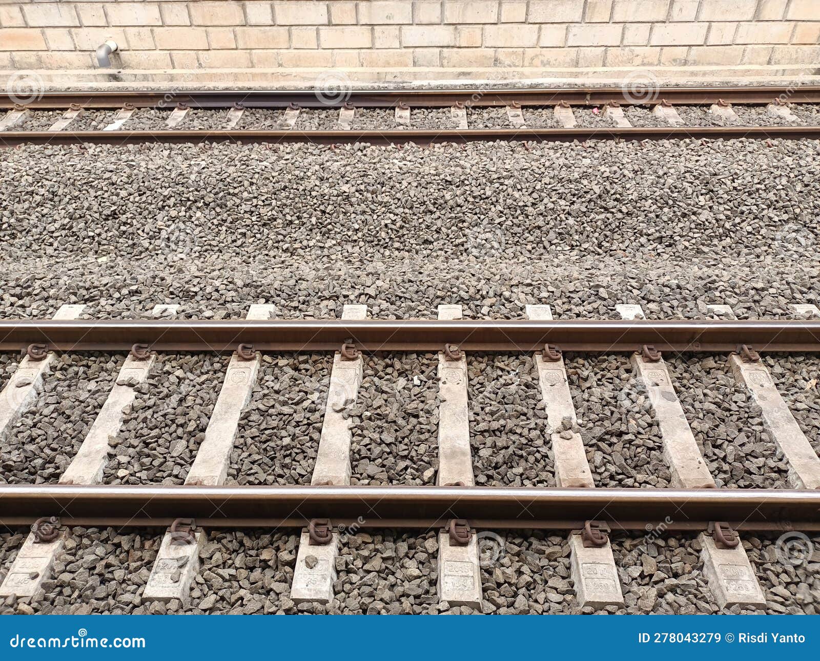 Double Railroad Tracks at Bekasi Station Stock Image - Image of tracks ...