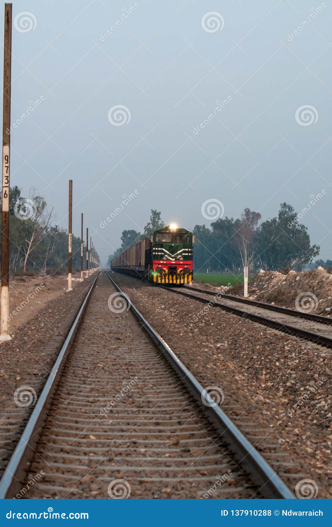 Cargo Freight Train on the Road Stock Photo - Image of rail, export ...