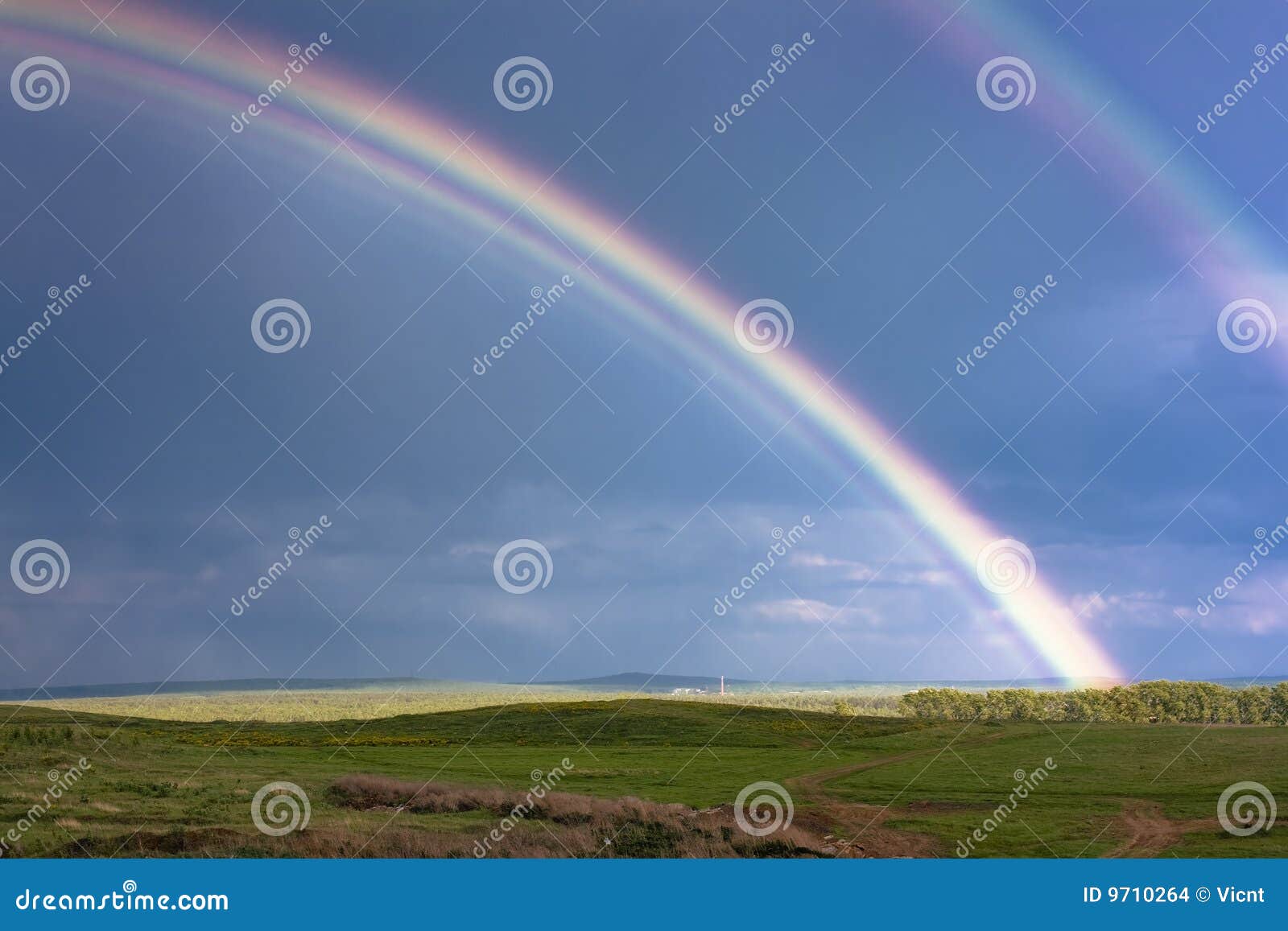 Double Rainbow Panorama Stock Image | CartoonDealer.com #53467975