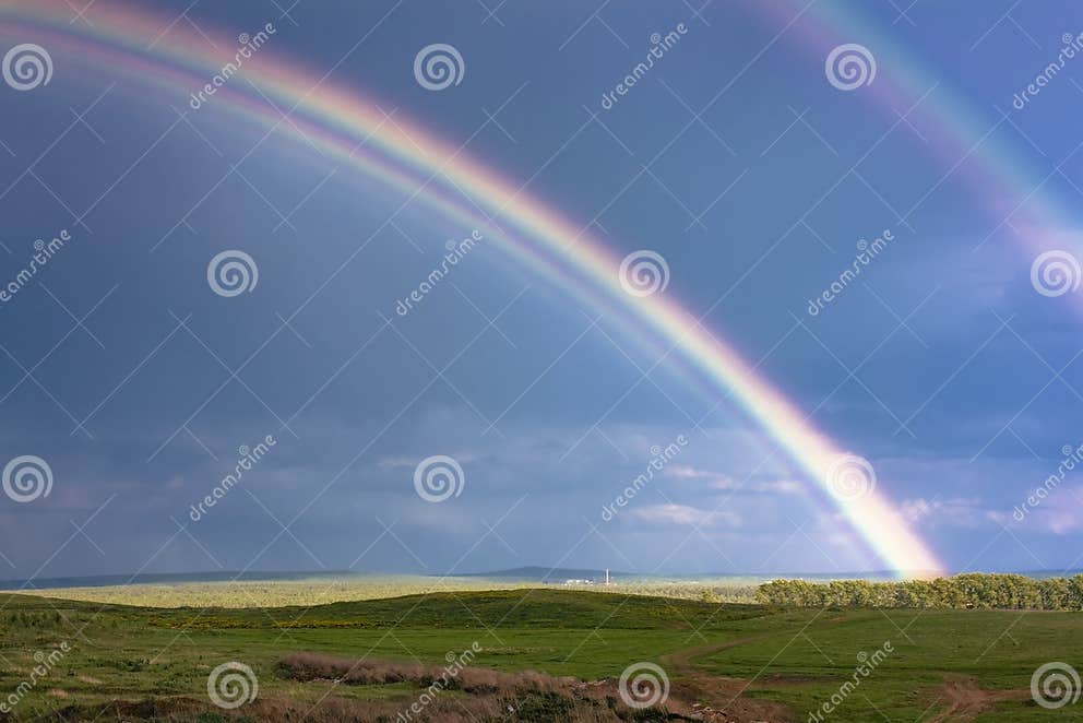 Double rainbow stock photo. Image of landscaped, descriptive - 9710264