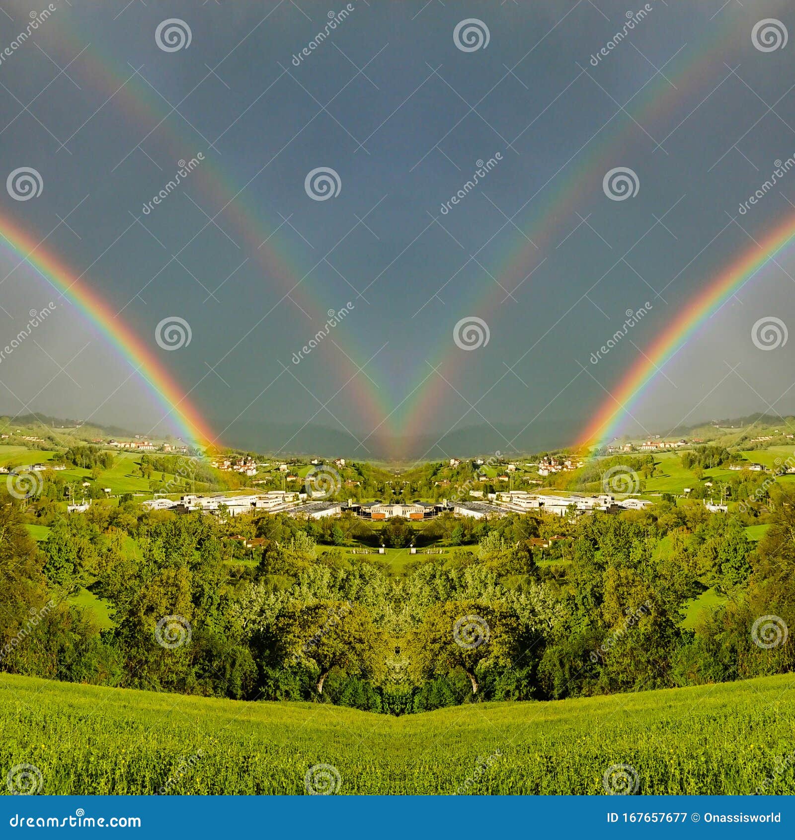 Double Rainbow Abstract Art Background Stock Image - Image of rainbow ...