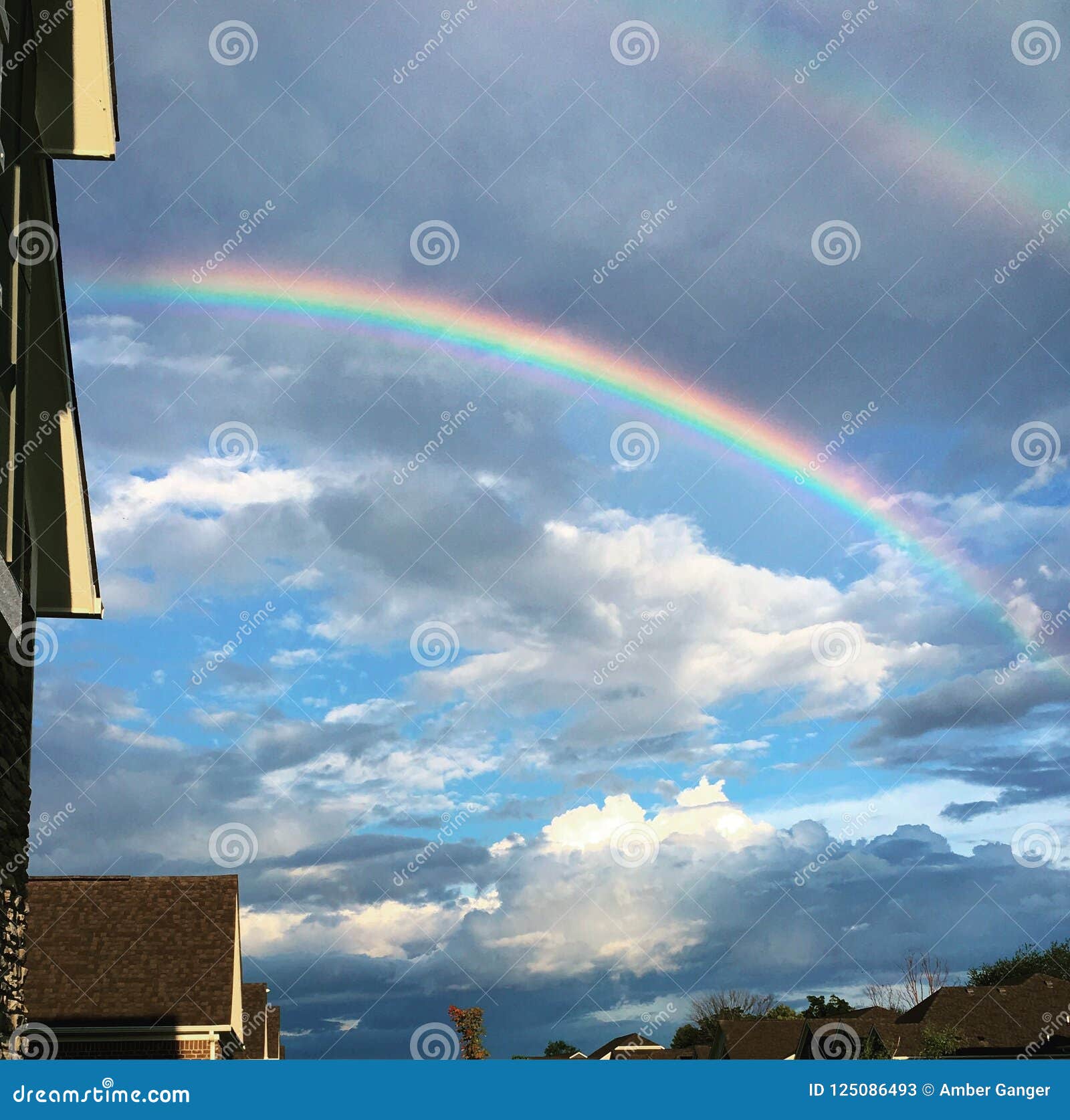 Double rainbow stock image. Image of yard, scene, front - 125086493
