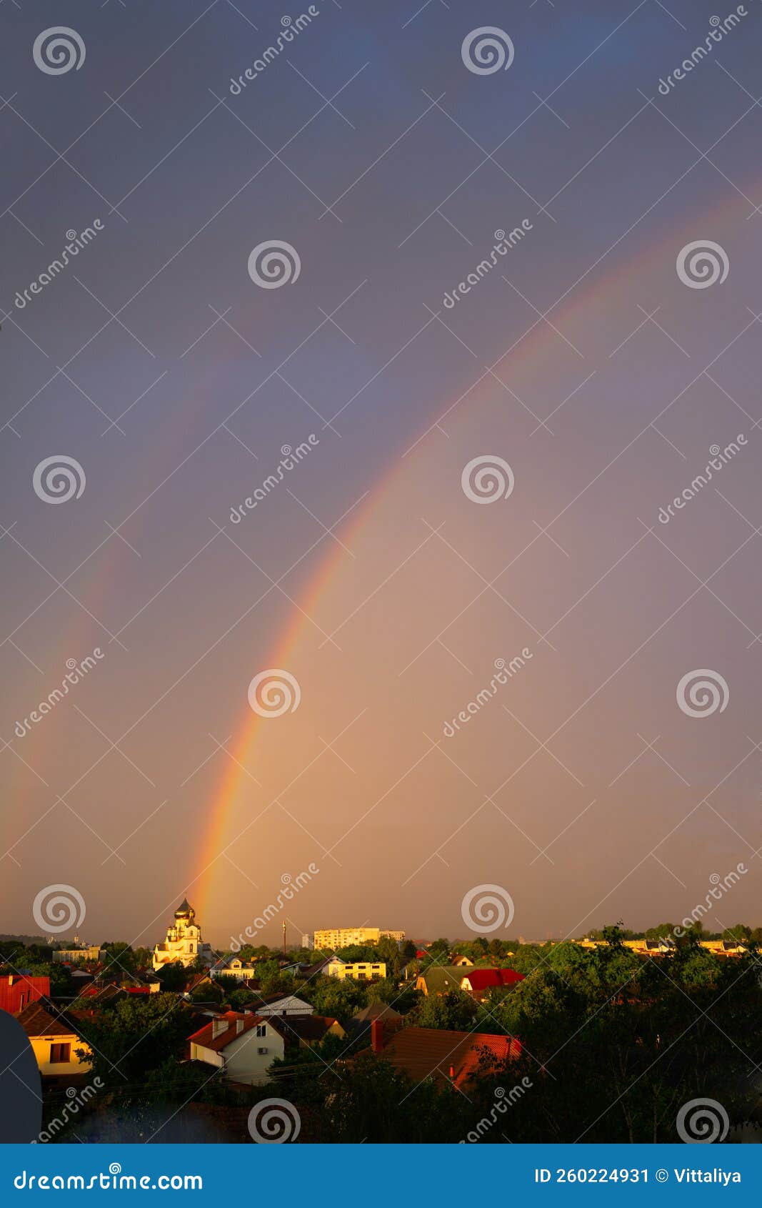 Double Rainbow in Dark Sky after Rain Stock Image - Image of shine ... Double Rainbow in Dark Sky after Rain Stock Image - Image of shine ...